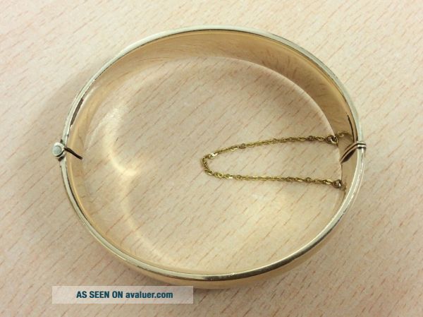 VINTAGE 1/5TH 9CT GOLD METAL CORE BANGLE 1950 | #49187479