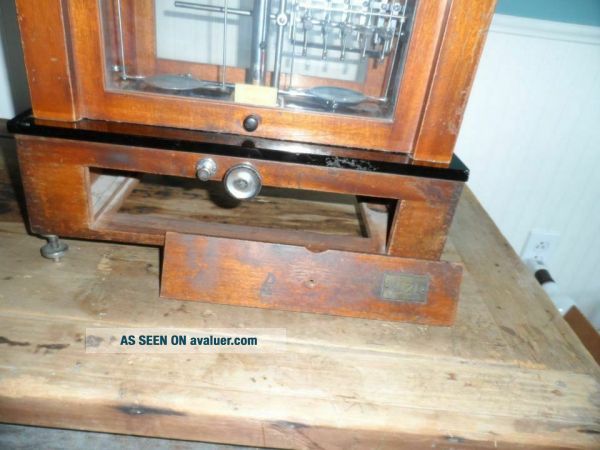 Antique Analytical Balance Scale Wood And Glass | #49167593