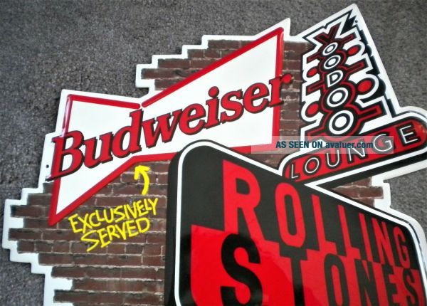 1994 BUDWEISER ROLLING STONES VOODOO LOUNGE TOUR EMBOSSED TIN SIGN ...