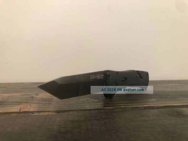 SOG Trident Tanto Spring Assisted Knife 3. 75in Black TiNi Straight ...