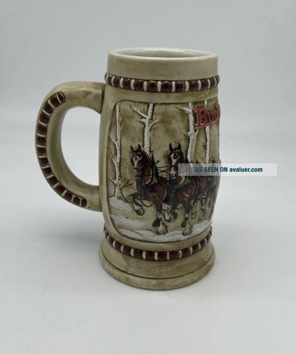 Vintage 1981 BUDWEISER BEER STEIN MUG SNOWY WOODLANDS CERAMARTE Made In ...