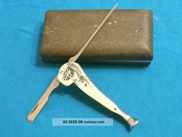 VINTAGE NATIONAL BLADE FIGURAL ESTATE PIPE SMOKERS WHALING SHIP ...