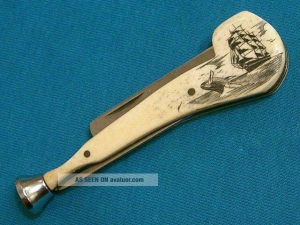 VINTAGE NATIONAL BLADE FIGURAL ESTATE PIPE SMOKERS WHALING SHIP ...