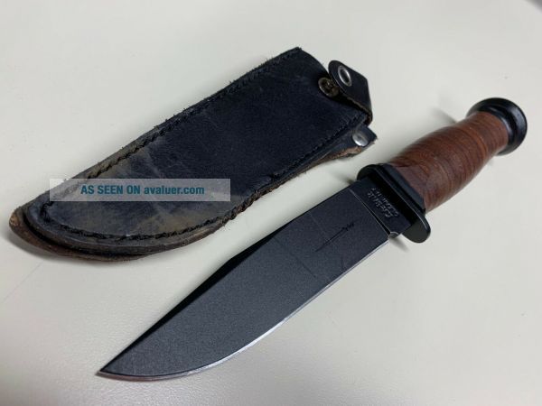 KA - BAR KABAR OLEAN NY USA USN MK1 FIXED BLADE KNIFE W/ SHEATH | #49280141