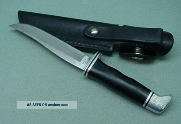 Buck 105 C With A Dot In Center Fixed Blade Knife With Leather Sheath ...