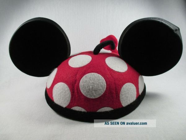 Disney Minnie Mouse Ears With Bow On Tail Polka Dots Youth Size Cap Hat ...