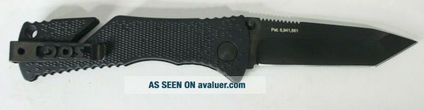 SOG Trident Tanto Spring Assisted Knife 3. 75in Black TiNi Straight ...