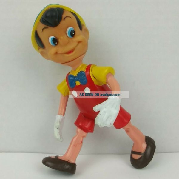VTG Walt Disney Pinocchio Plastic Vinyl Toy Figure Articulated Made In ...