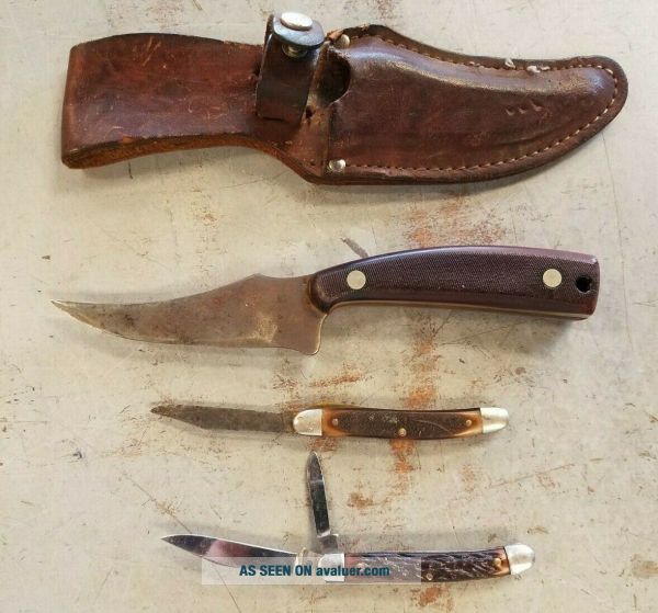 Qty 2 Vintage Antique Schrade USA Old Timer Sharpfinger Knife 152 ...