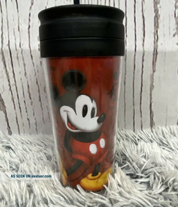 Disney Store Mickey Mouse Travel Coffee Tumbler Mug Cup With Lid Red ...