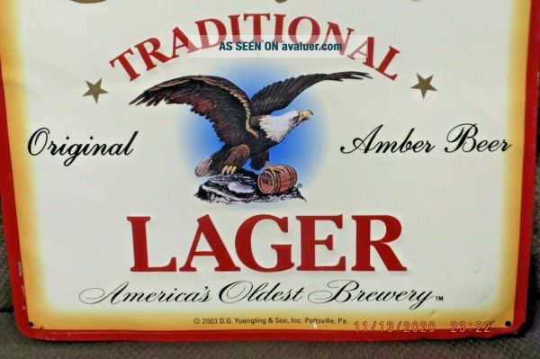 Yuengling Beer Sign Traditional Lager Aluminum Yuengling & Sons ...