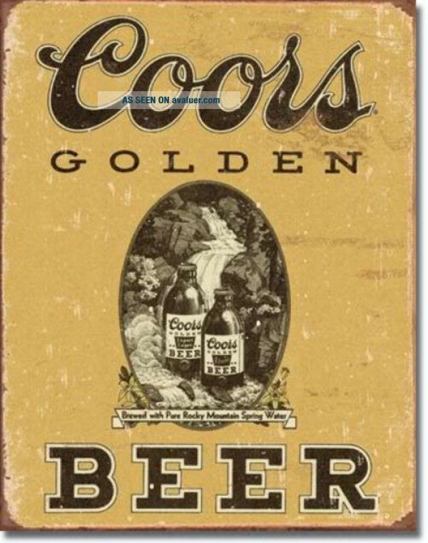 COORS Golden Vintage Beer Bar Tin Sign Metal Poster Man Cave Decor ...