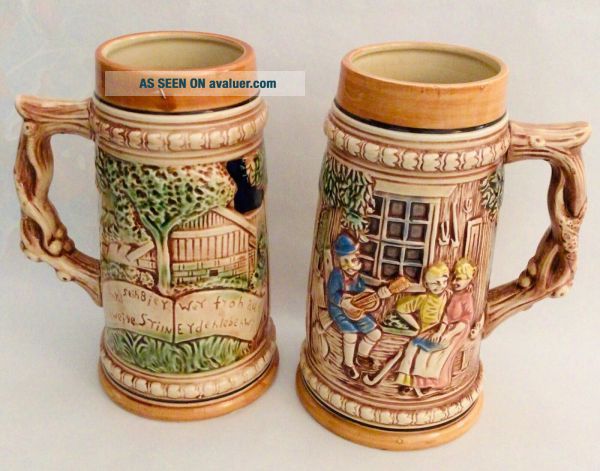 Set Of Two Vintage German Style Beer Stein ENESCO Made In Japan | #49500822