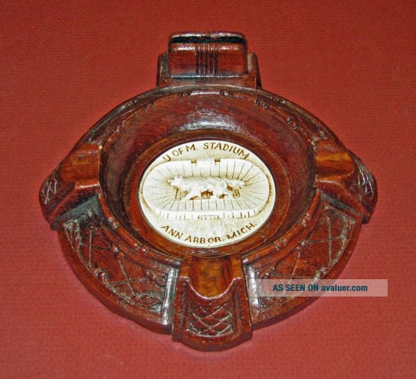U Of M Wolverines Vintage Ashtray - Michigan Stadium, Ann Arbor - The ...