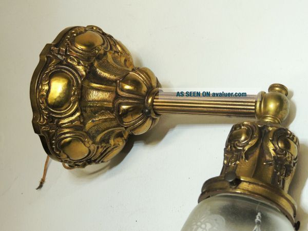 Antique C1910 Vtg Victorian Early Electric WALL SCONCE Light Lamp ...
