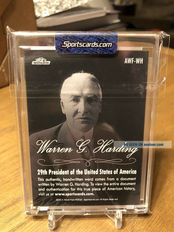 Warren G Harding Potus A WORD FROM THE PRESIDENT CUT AUTHENTIC WRITTEN ...