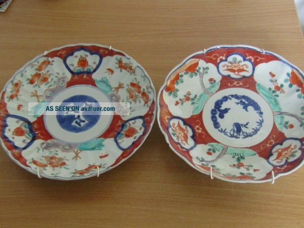 2 Japanese Imari Plates Meiji Period With Scallop Edges And Design ...