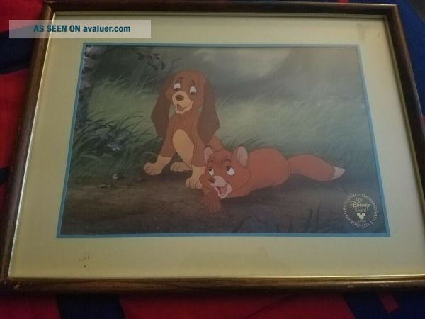 Disney Store Lithograph FOX AND THE HOUND 1994 12X16 Litho Framed ...