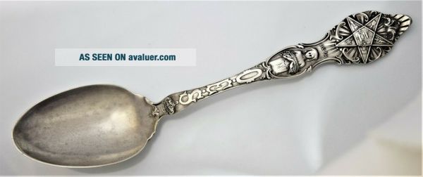 Sterling Silver Souvenir Spoon Masonic Order Of The Eastern Star OES ...