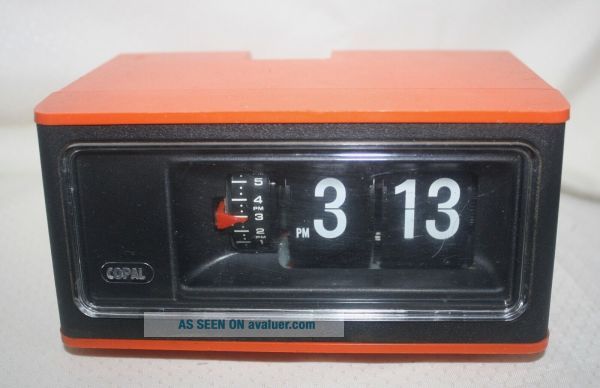 Vintage Mid Century Modern Copal Flip Clock Orange Made In Japan ...