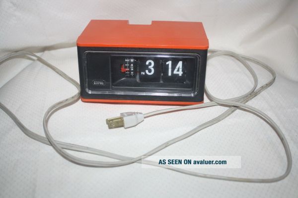 Vintage Mid Century Modern Copal Flip Clock Orange Made In Japan ...