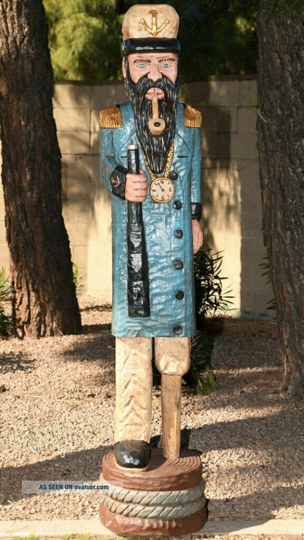 6 ' Cigar Store Indian SEA CAPTAIN 6 Ft Wooden Sculpture Peg Leg Frank ...