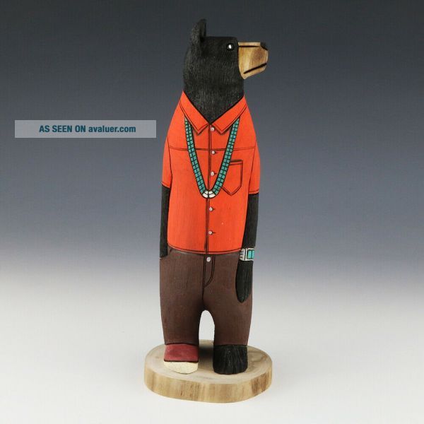 NATIVE AMERICAN NAVAJO FOLK ART MISSING A MOCCASIN BEAR BY ORLEEN & RAY ...