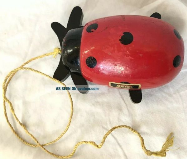Vintage BRIO Wooden Ladybug Pull String Toy Made In Sweden 1950’s ...