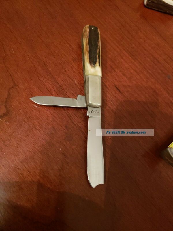 Vintage Pocket Knife Elk Horn Taylor Cutlery Stag Handle NO CASE THICK ...