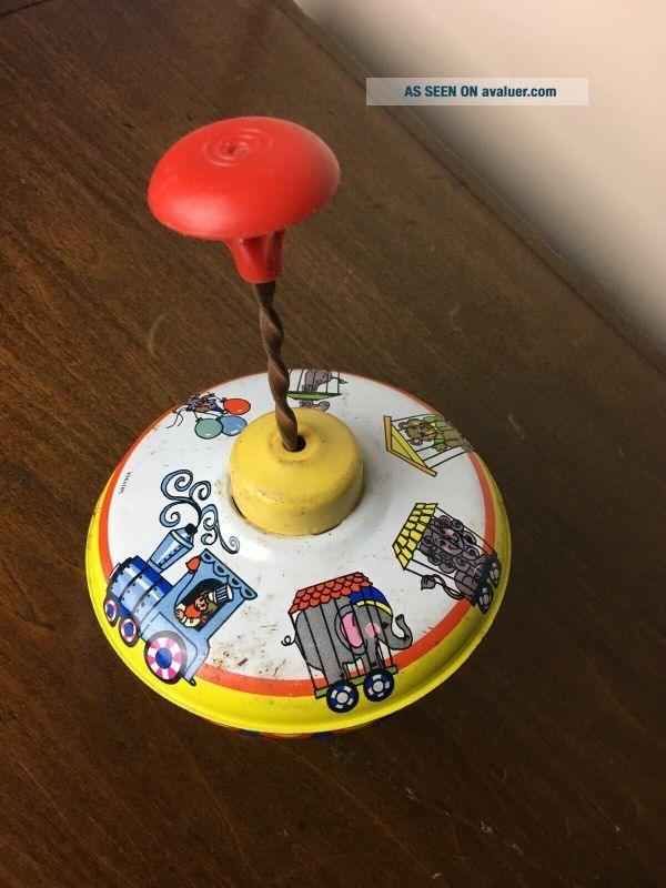 Vintage Ohio Art Tin Litho Collectible Circus Toy Spinning Top | #49812619