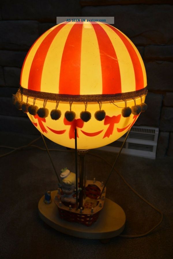 1969 Vintage Dolly Toy Co. Hot Air Balloon Table Lamp/ Night Light Kids ...