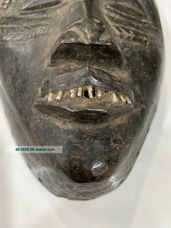 Vintage Baoule Mask W/ Metal Teeth Cote D ' Ivoire Tribal Art African ...