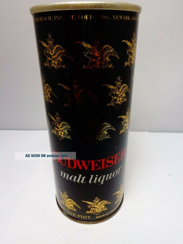 16oz BUDWEISER MALT LIQUOR STRAIGHT STEEL PULL TAB BEER CAN 143 - 17 8 ...