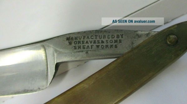 Vintage W. GREAVES & SONS SHEAFWORKS 13/16 " STRAIGHT RAZOR Horn Scales ...