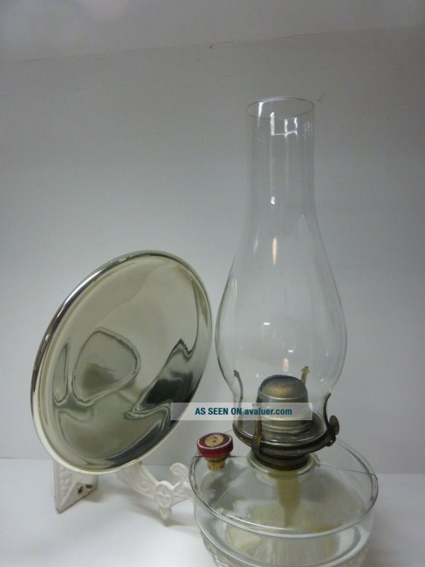 Vintage Wall Mount Oil Lamp With Reflector | #49848243