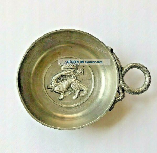French Pewter Wine Tasting Cup Dragon With Crown Etain Du Manoir Paris ...