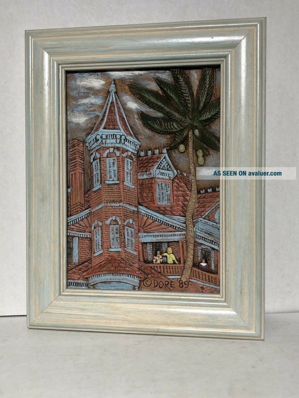 1989 Dore Skidmore Woodgraph Key West Southernmost House Vintage Art ...