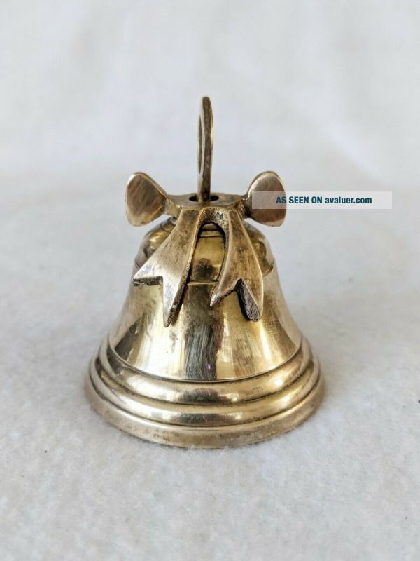 Vintage Small Brass Bell With A Bow Christmas Holiday Decor | #50012883