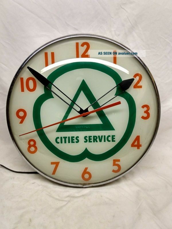 Vintage Cities Service Gas Station Advertising Clock Pam Company Sign ...