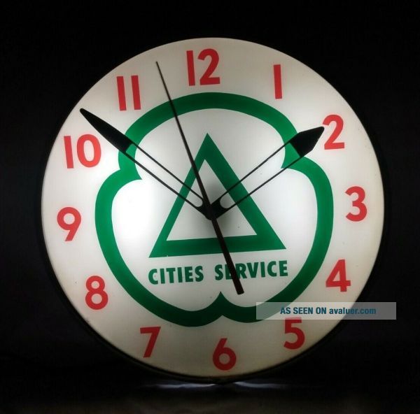 Vintage Cities Service Gas Station Advertising Clock Pam Company Sign ...