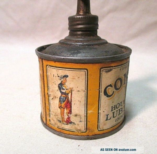 VINTAGE 1930s CONOCO HANDY OILER OIL CAN MINUTE MAN EARLY GAS FILLING ...