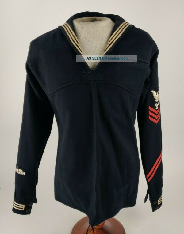 WW2 WWII US Navy USN PO 1st Class Machinists Mate Navy Top Named Sub ...