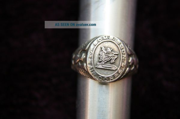 WWII ARMY AIR FORCE STERLING RING 20th BOMB SQUADRON 2nd BG 15TH AAF ...