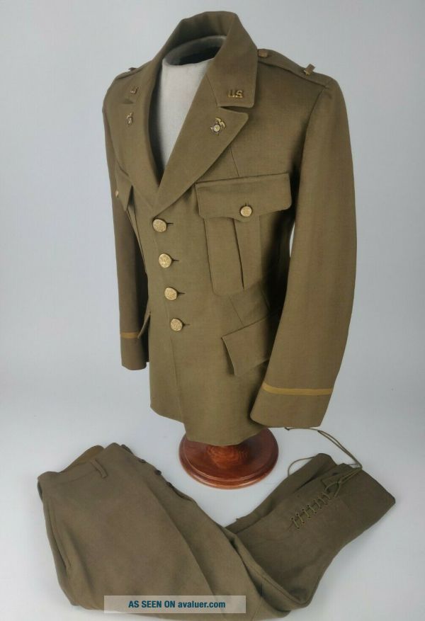 WWII WW2 French Made US Army Quartermaster 2nd Lieutenant Officer Tunic ...