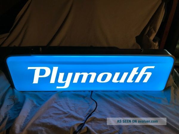 Large Lighted Plymouth Dealer Display Sign Road Runner Duster Cuda ...