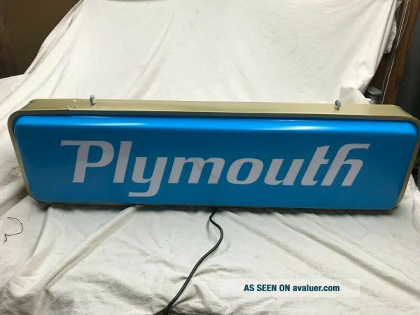 Large Lighted Plymouth Dealer Display Sign Road Runner Duster Cuda ...