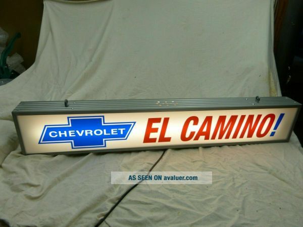 Large Lighted Chevrolet El Camino Dealer Sign Ok Chevy Truck Sign ...