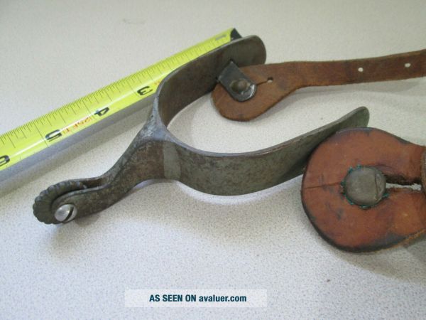 Vintage Western Cowboy Spurs With Leather Straps. Silver??? Horse ...