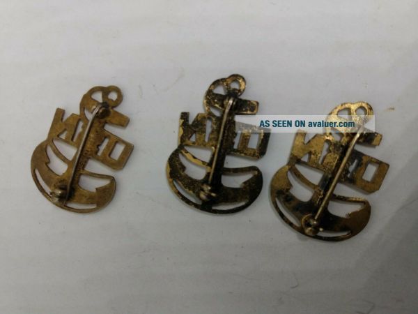3 Orginal WW2 Sterling Silver USN US Navy CPO Hat Insignia | #50072169