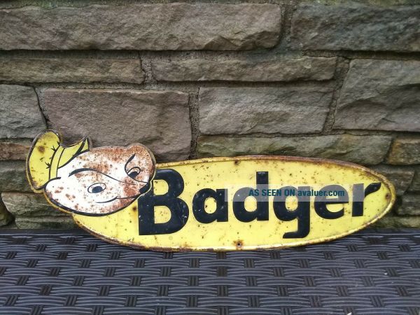 1950s Vintage Badger Embossed Metal Sign Farm Old Barn Corn Silage ...